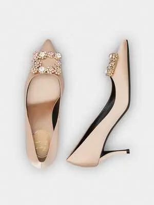 ROGER VIVIER Embellished Pointed-toe Pumps - Pink