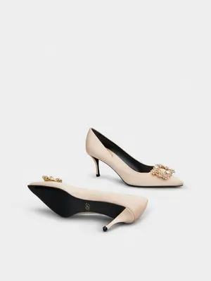 ROGER VIVIER Embellished Pointed-toe Pumps - Pink