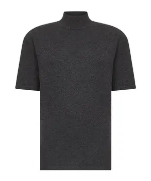 Jacquemus High Neck Knitted Top - Dark Gray