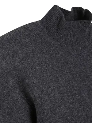 Jacquemus High Neck Knitted Top - Dark Gray