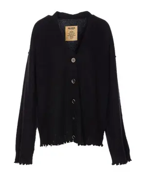 UMA WANG Long-sleeved Knitted Cardigan - Black