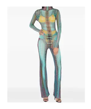 JEAN PAUL GAULTIER High-neck Polka Dot Top