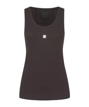 Givenchy 4g Plaque Ribbed Tank Top - Dark Brown