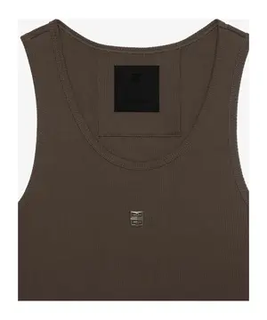 Givenchy 4g Plaque Ribbed Tank Top - Dark Brown