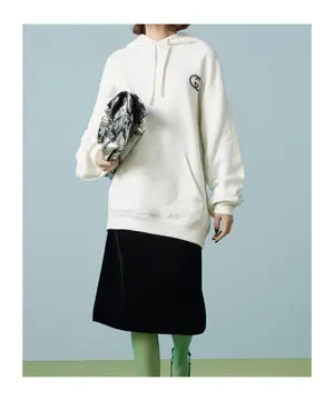 Gucci Gg Logo Motif Embroidered Hoodie