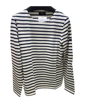 Saint James Striped Crew Neck Long Sleeve T-shirt - Black