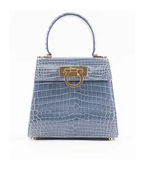 FERRAGAMO Top Handle Flap Handbag - Gray