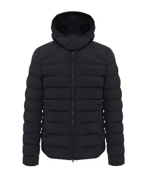 COLMAR Quilted Down Jacket With Detachable Hood - Black