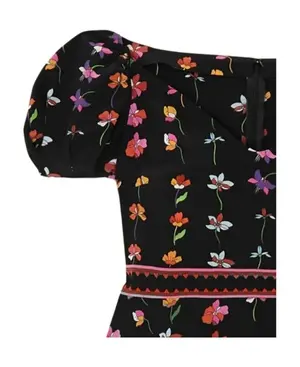 Valentino Garavani Floral Print V-neck Mini Dress