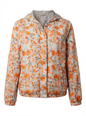 Max Mara Printed Long Sleeve Casual Jacket With Hood