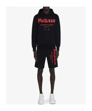 Alexander McQueen Graffiti Logo Sweatshorts - Black