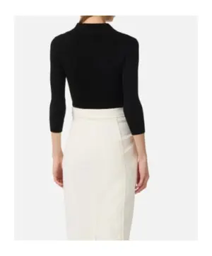 Elisabetta Franchi Micro-braided Knit Polo Shirt