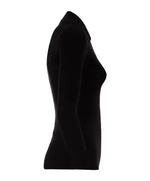 Elisabetta Franchi Micro-braided Knit Polo Shirt