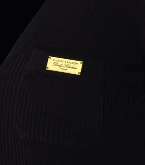 Elisabetta Franchi Micro-braided Knit Polo Shirt