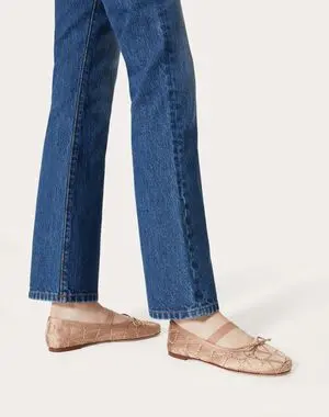 Valentino Garavani Iconogram Crystal Embellished Ballerinas