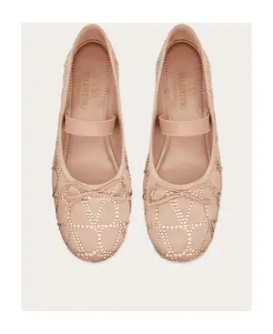 Valentino Garavani Iconogram Crystal Embellished Ballerinas