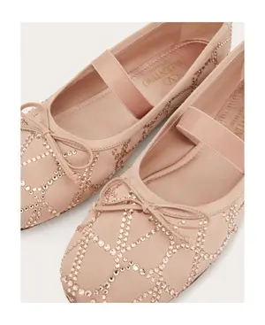 Valentino Garavani Iconogram Crystal Embellished Ballerinas