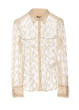 ANIYE BY Lace Button-front Shirt - Nude