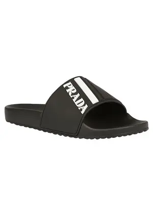 Prada Logo Slides - Black