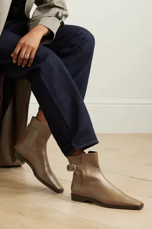 TOTEME Square-toe Buckled Ankle Boots