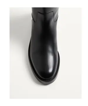 Valentino Garavani Logo Plaque Buckle Detailed Knee High Boots