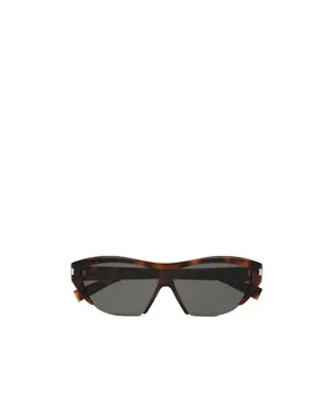 Saint Laurent Half-frame Shield Sunglasses - Gray