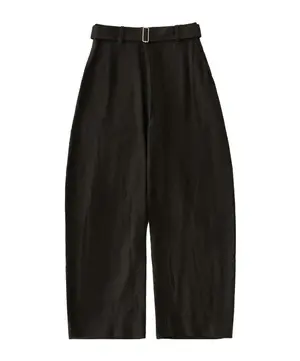 Studio Nicholson Belted Wide Leg Trousers - Black