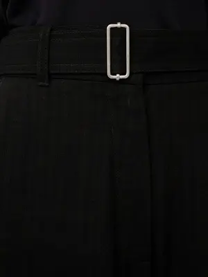 Studio Nicholson Belted Wide Leg Trousers - Black