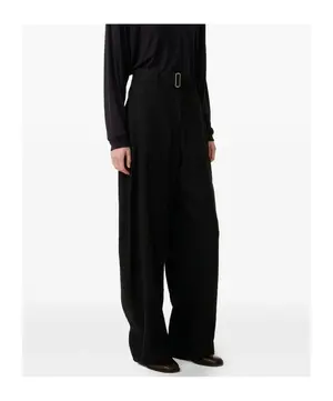 Studio Nicholson Belted Wide Leg Trousers - Black