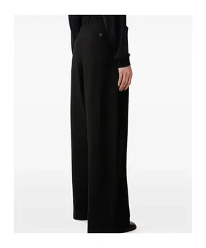 Studio Nicholson Belted Wide Leg Trousers - Black