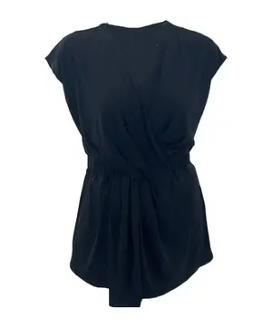 Max Mara V-neck Sleeveless T-shirt With Pleated Detailing