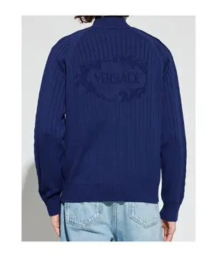 Versace Stand-up Collar Zipped Cardigan