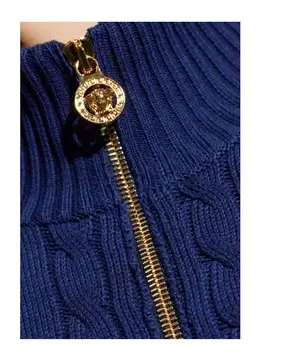 Versace Stand-up Collar Zipped Cardigan