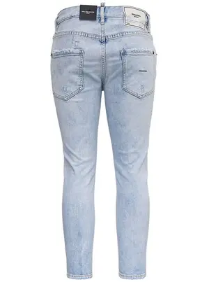 Dsquared2 Cropped Distressed Skinny Jeans - Gray