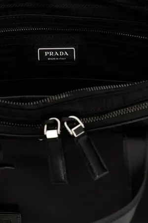 Prada Triangular Logo Plaque Briefcase