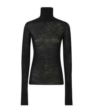 Patrizia Pepe Cropped Turtleneck Top