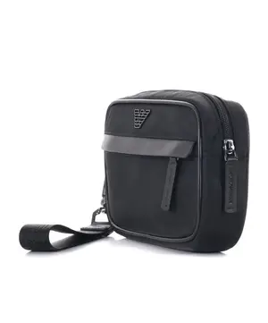 Emporio Armani Logo Plaque Zip-up Clutch Bag