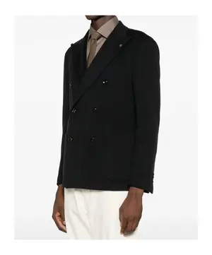 Tagliatore Long-sleeved Suit Jacket - Black