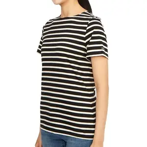 Saint James Striped Short-sleeve T-shirt - Black