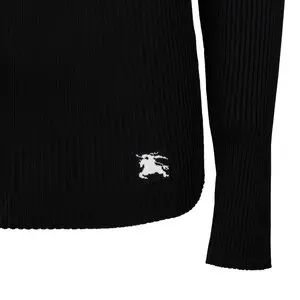 Burberry Scarf-detailed High-neck Ribbed Jumper