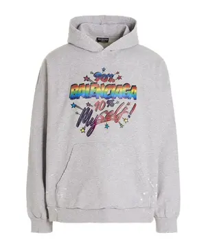 Balenciaga Graphic Distressed Hoodie - No