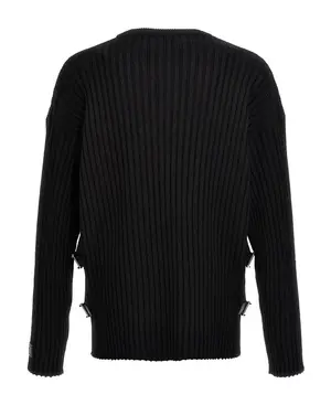 Versace Side-slit Crewneck Ribbed Jumper