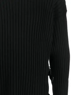 Versace Side-slit Crewneck Ribbed Jumper