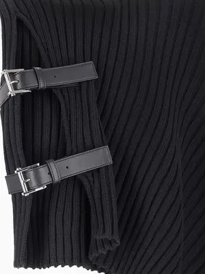 Versace Side-slit Crewneck Ribbed Jumper