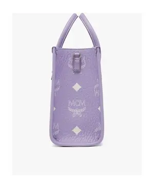 Mcm Top Handle Shoulder Bag With Visetos Strap
