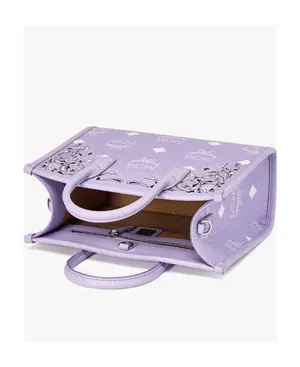 Mcm Top Handle Shoulder Bag With Visetos Strap