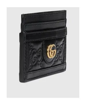 Gucci Gg Matelassé Card Holder - Black