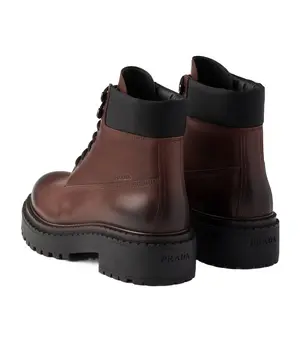 Prada Leather And Re-nylon Work Boots