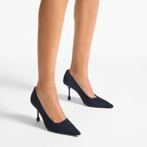 JIMMY CHOO Ixia 80 Pointed Toe High Heel Pumps - Navy Blue