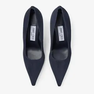 JIMMY CHOO Ixia 80 Pointed Toe High Heel Pumps - Navy Blue